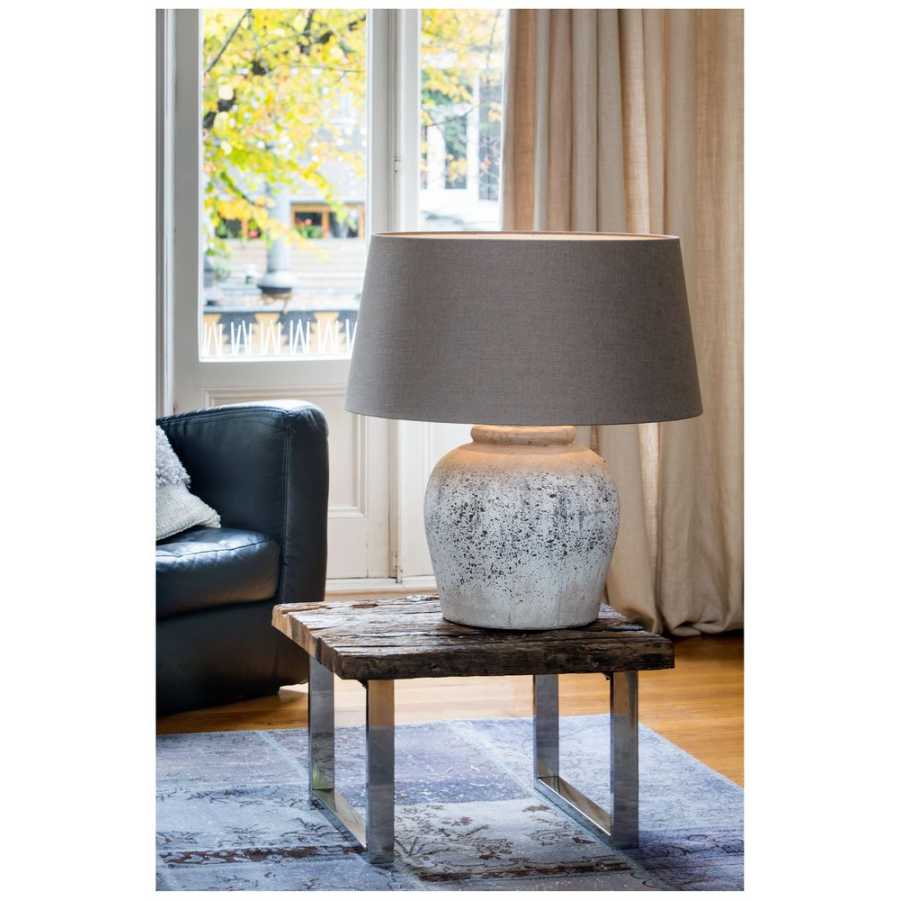 Light and Living Etna Antique Grey Table Lamp Base Light Grey Rounded Base Table Lamp